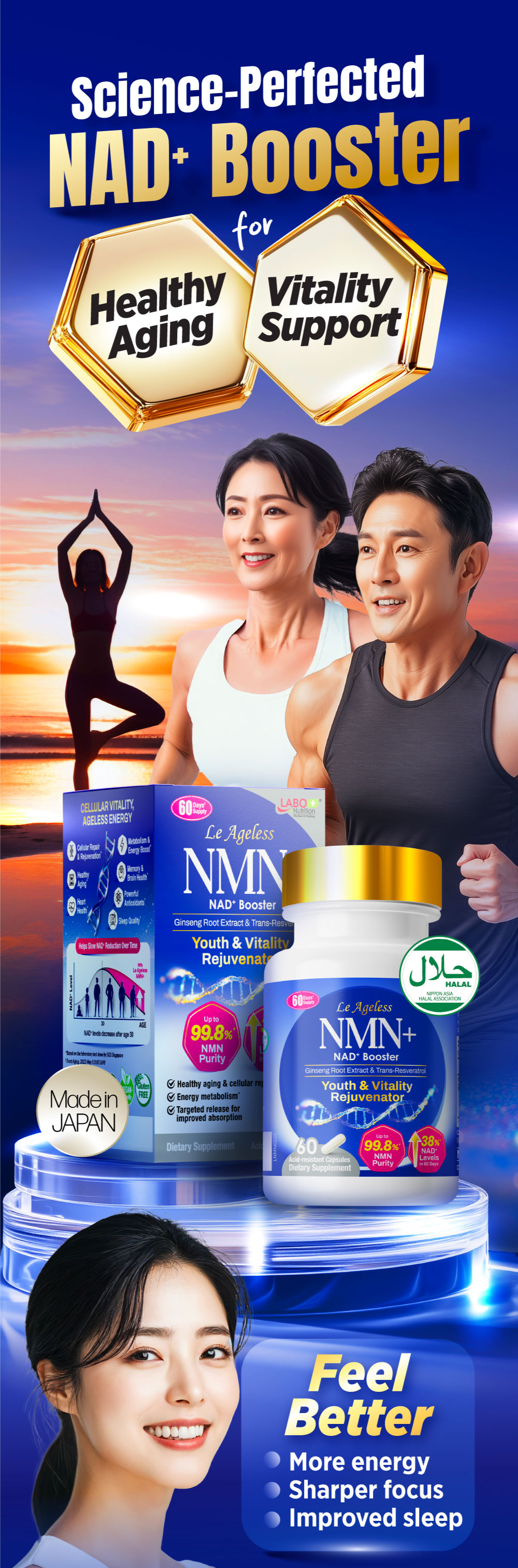 Le Ageless NMN+ with NAD+ Booster - LABO Nutrition