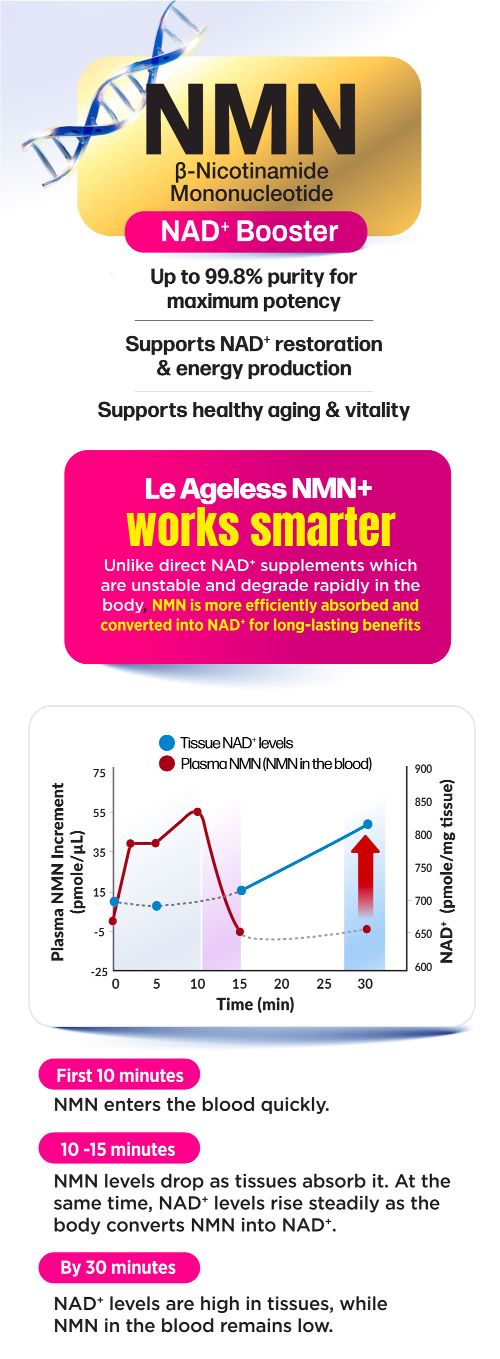 Le Ageless NMN+ with NAD+ Booster - LABO Nutrition